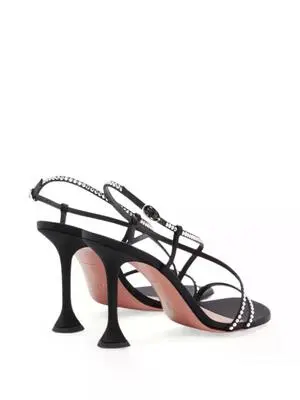 Amina Muaddi Crystal-embellished Silk Sandals