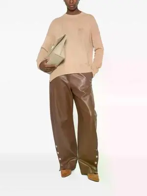 ALLUDE Ribbed-knit Crew-neck Sweater - Neutrals