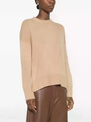 ALLUDE Ribbed-knit Crew-neck Sweater - Neutrals