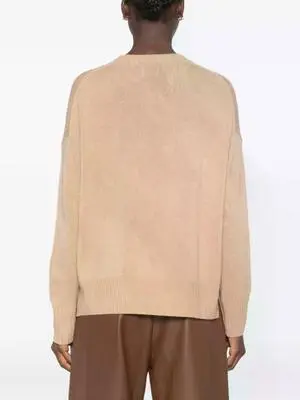 ALLUDE Ribbed-knit Crew-neck Sweater - Neutrals