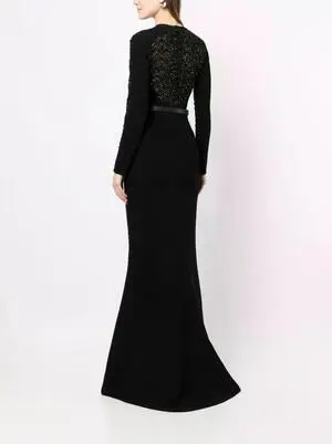 SAIID KOBEISY Embellished Long Sleeve Gown