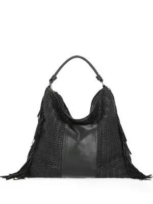 REPTILE'S HOUSE Vasia Braided Leather Tote Bag - Black