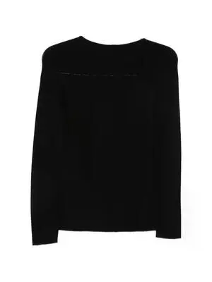 Giorgio Armani Fine-knit Round-neck Sweater - Black