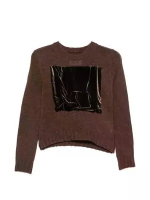 MAISON MARGIELA Velvet-patchwork Sweater - Brown