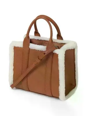 Karl Lagerfeld Mini Rue St-guillaume Shearling Square Tote Bag - Brown