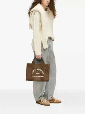 Karl Lagerfeld Rue St-guillaume Suede Tote Bag - Brown