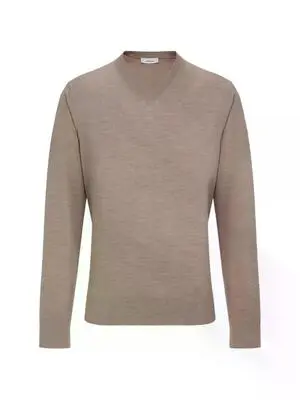 FERRAGAMO Knitted V-neck Sweater - Neutrals