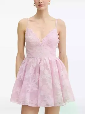 Bardot Orelia Lace-overlaid Flared Mini Dress