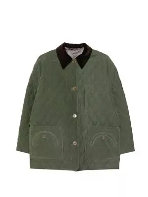 BLAZÉ MILANO Quilted Corduroy-collar Jacket - Green