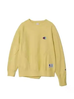 Undercover X Champion Logo-patch Asymmetric Sweatshirt - Yellow