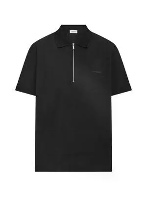 FERRAGAMO Polo With Zip Collar - Black