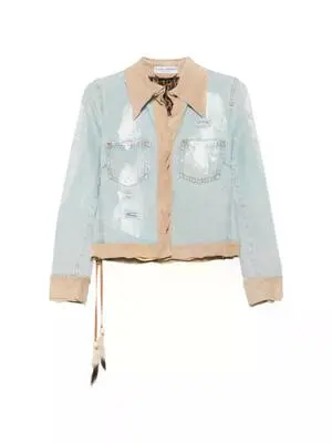 Dolce & Gabbana 2000s Distressed Panelled Denim Jacket - Blue