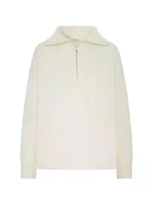 Max Mara Half-zip Knitted Sweater - Neutrals
