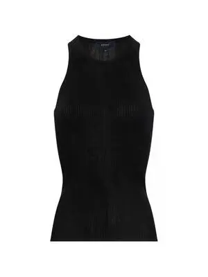 Soeur Kenzie Ribbed-knit Sleeveless Top - Black