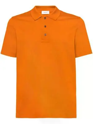 FERRAGAMO Polo-collar Cotton Polo Shirt - Orange