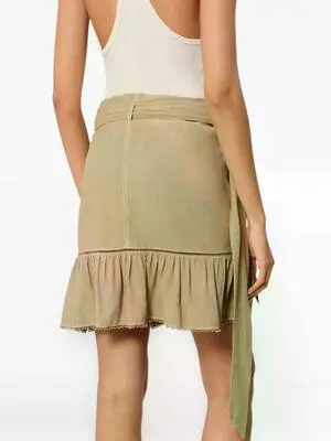 MARANT ETOILE Mampster Ruffled Wrap Mini Skirt - Neutrals