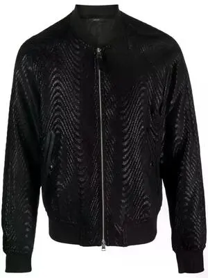 TOM FORD Wave Jacquard Bomber Jacket - Black