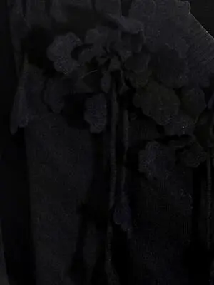 Alberta Ferretti Floral-appliqué V-neck Mini Dress