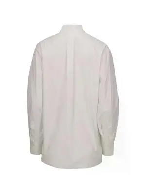 Isaia Tie-neck Long-sleeve Shirt - White