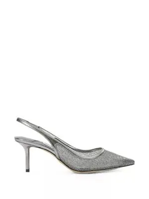 JIMMY CHOO Love Glittered Slingback Pumps - Silver