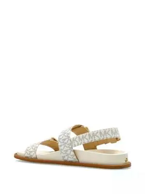 Michael Kors Logo-monogram Buckle-strap Sandals - Neutrals