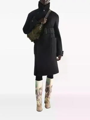 LEMAIRE Fitted Wrap Coat In Felted Wool And Alpaca Blend