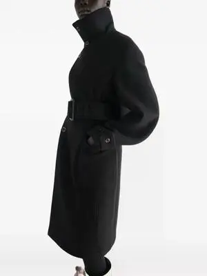 LEMAIRE Fitted Wrap Coat In Felted Wool And Alpaca Blend