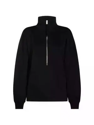 THOM KROM Half-zip Ruched-sleeve Sweater