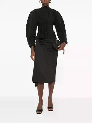 Cult Gaia Bega Plissé Balloon Sleeve Top