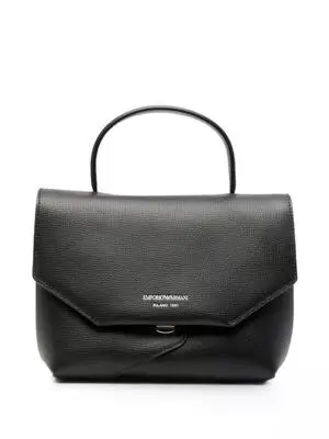 Emporio Armani Mini 1981 Leather Tote Bag - Black