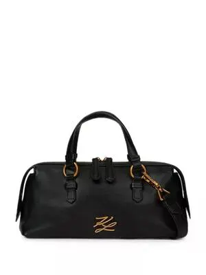 Karl Lagerfeld K/autograph Elongated Bowling Bag - Black