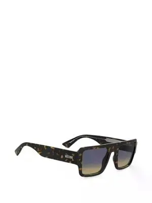 Moschino Tortoiseshell-effect Rectangle-frame Sunglasses