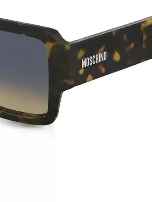 Moschino Tortoiseshell-effect Rectangle-frame Sunglasses