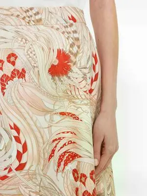 FERRAGAMO Rooster-print Long Skirt