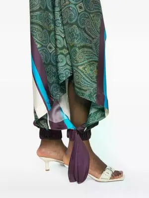 ALEMAIS Joni Paisley-print Tapered Silk Trousers