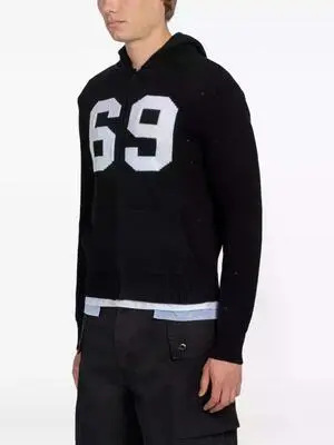Gimaguas Intarsia-knit Zip-up Hoodie