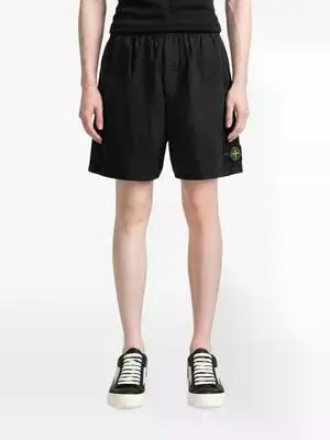 Stone Island Stretch Cotton Tela 'paracadute' Bermuda Shorts - Black