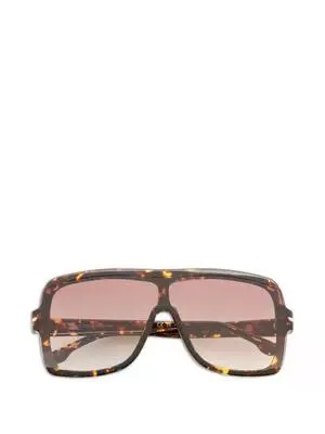 Victoria Beckham Tortoiseshell-effect Geometric-frame Sunglasses - Brown