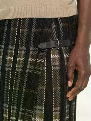 Eric Bompard Tartan Pattern Pleated Midi Skirt