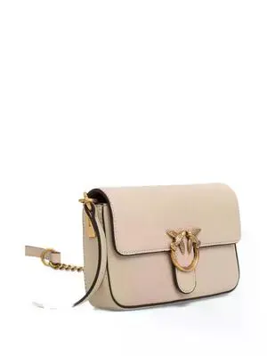 Pinko Love Birds Leather Cross Body Bag - Neutrals