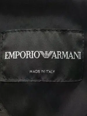 Emporio Armani Long-sleeve Zip-up Leather Jacket - Brown