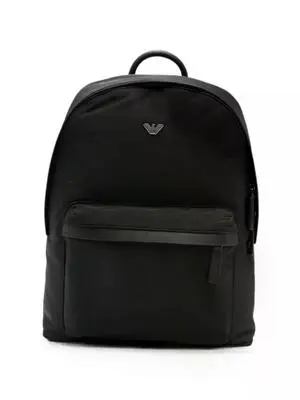 Emporio Armani Logo-plaque Backpack - Black