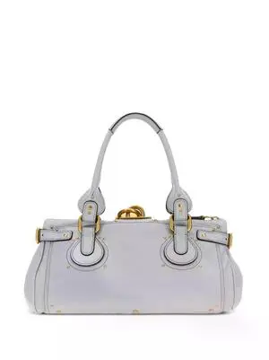 Chloé Paddington Bag In Grained Leather - Grey