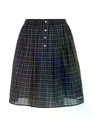 Miu Miu Plaid Skirt - Brown