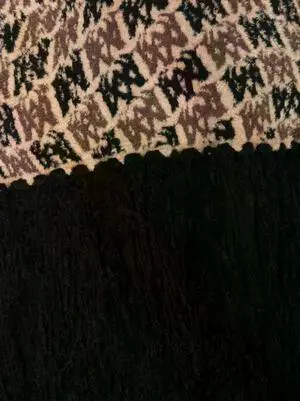 Amiri Logo-intarsia Frayed Scarf