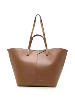 Emporio Armani 1981 Logo-print Leather Tote Bag - Brown