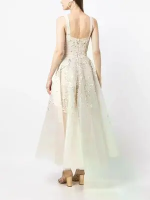 SAIID KOBEISY Sleeveless Embellished Tulle Gown