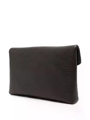 Saint Laurent Cassandre Grained-leather Clutch Bag