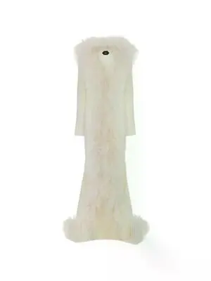 TALLER MARMO Feather-trim Hollywood Maxi Gown