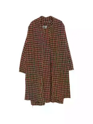 R13 Check-pattern Double-breasted Coat - Brown